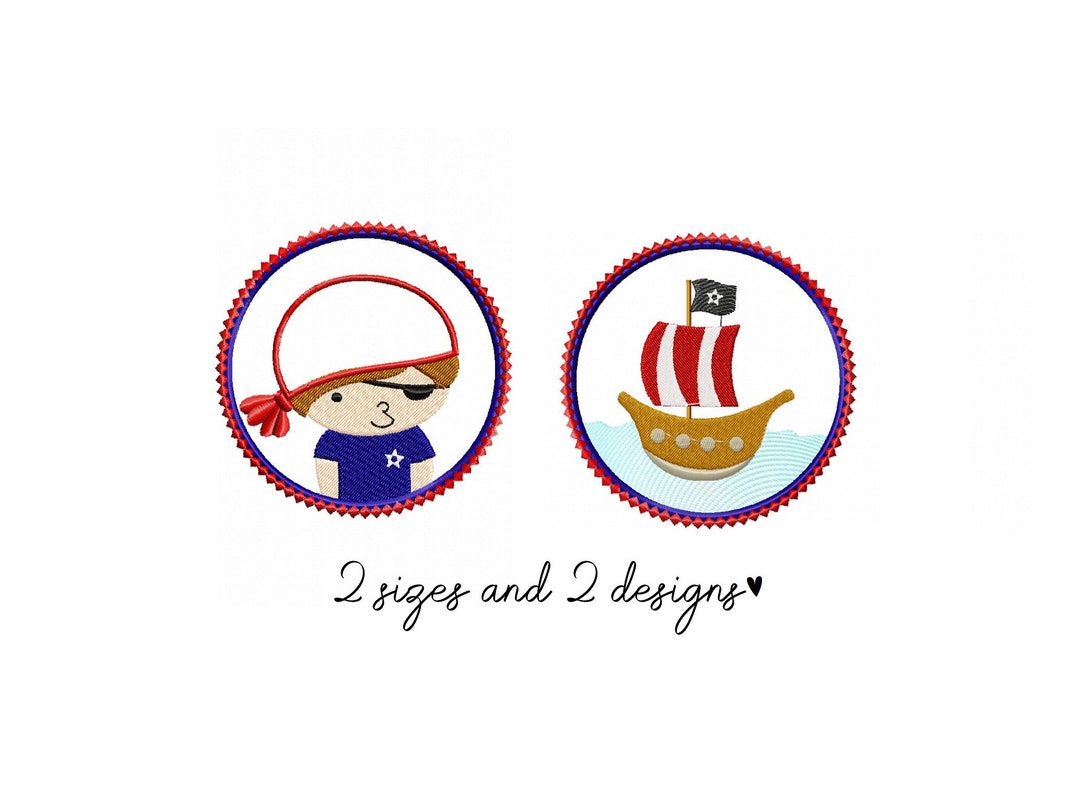 Cute Pirate Embroidery Design, Boy Embroidery Design Machine Embroidery ...