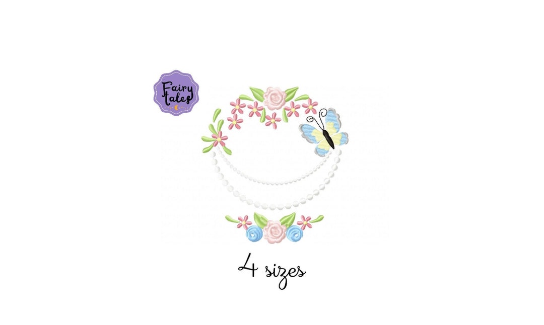 Cute Butterfly Frame Embroidery Design, Floral Embroidery Design ...