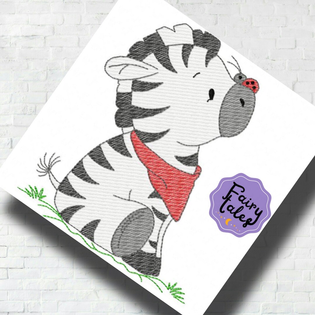 Zebra Scarf Embroidery Design, Animals Embroidery Design Machine, Zoo ...