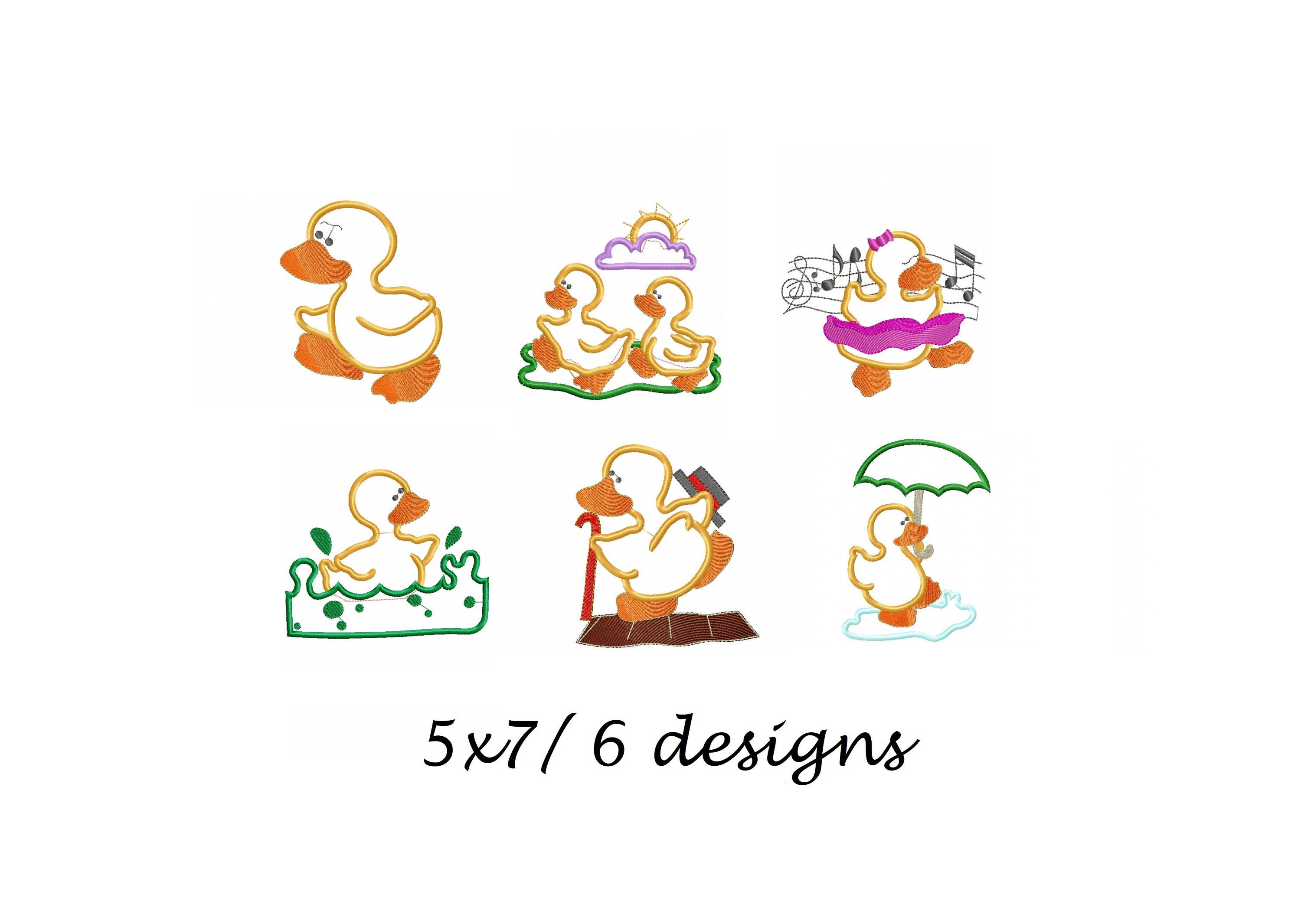 Ducks Set Applique Embroidery Design Duck Embroidery Design | Etsy