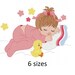 Baby Girl and Duck Embroidery Designs Girl Embroidery Design Machine ...