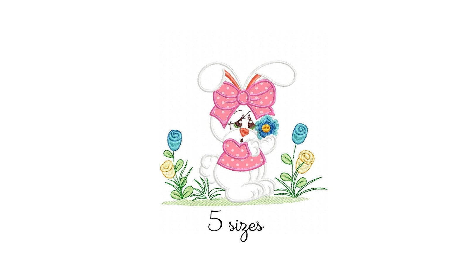 Bunny Girl Applique Machine Embroidery Design, Bunny Embroidery Pattern ...