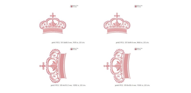 Crown Embroidery Design - Baby Machine Embroidery File - PES JEF HUS ...