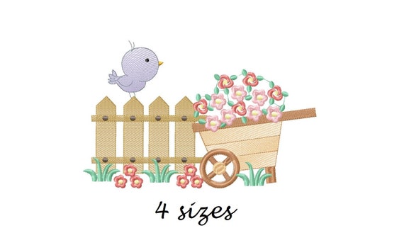Cute Bird and Flowers Embroidery Design Bird Embroidery Design - Etsy