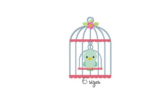 Bird Cage Embroidery Design Baby Embroidery Design Newborn | Etsy
