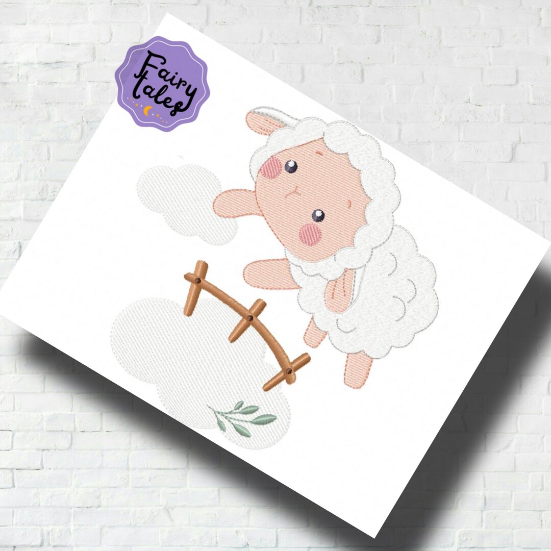 Sheep Fence Embroidery Design, Animals Embroidery Design Machine, Baby ...