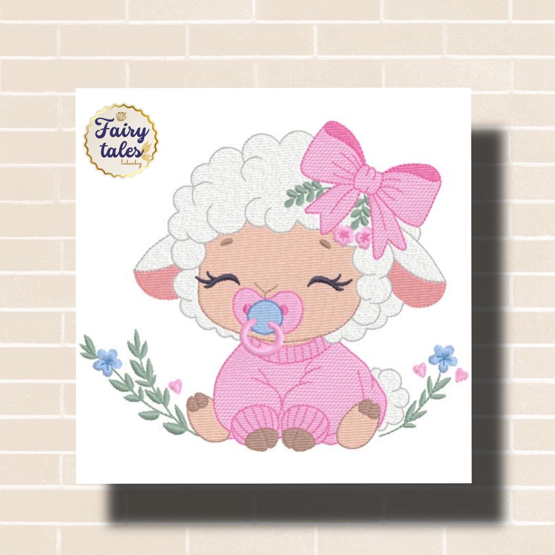 Cute Sheep Girl Embroidery Design - Baby Machine Embroidery File - PES ...