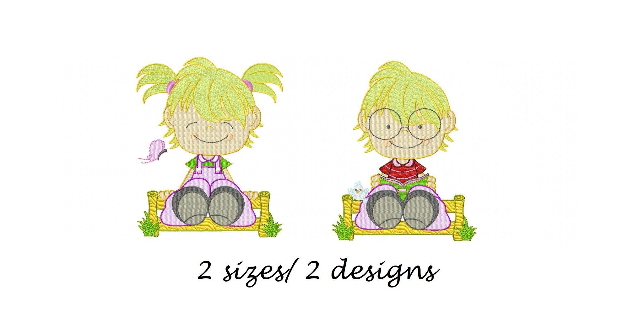Children Embroidery Designs Girl and Boy Embroidery Design - Etsy