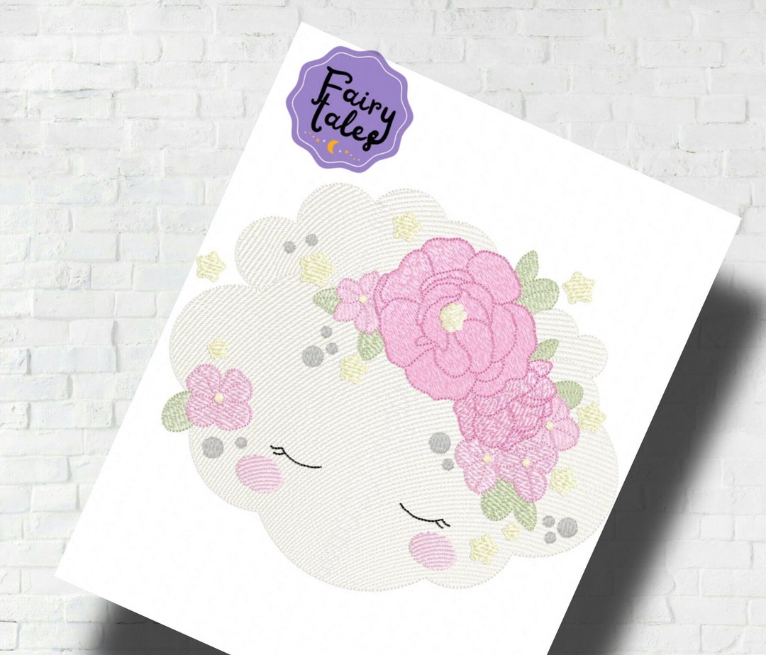 Cloud Floral Embroidery Designs, Baby Embroidery Design Machine, Sky ...
