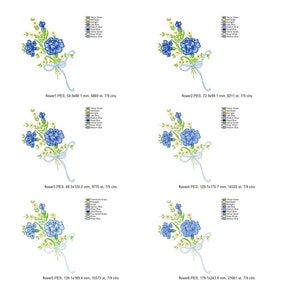Blue Flowers Embroidery Designs Flowers Embroidery Design Machine ...