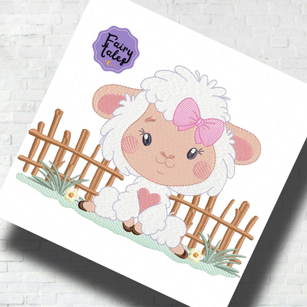 Ewe Farm Embroidery Design, Animals Embroidery Design Machine, Farm ...
