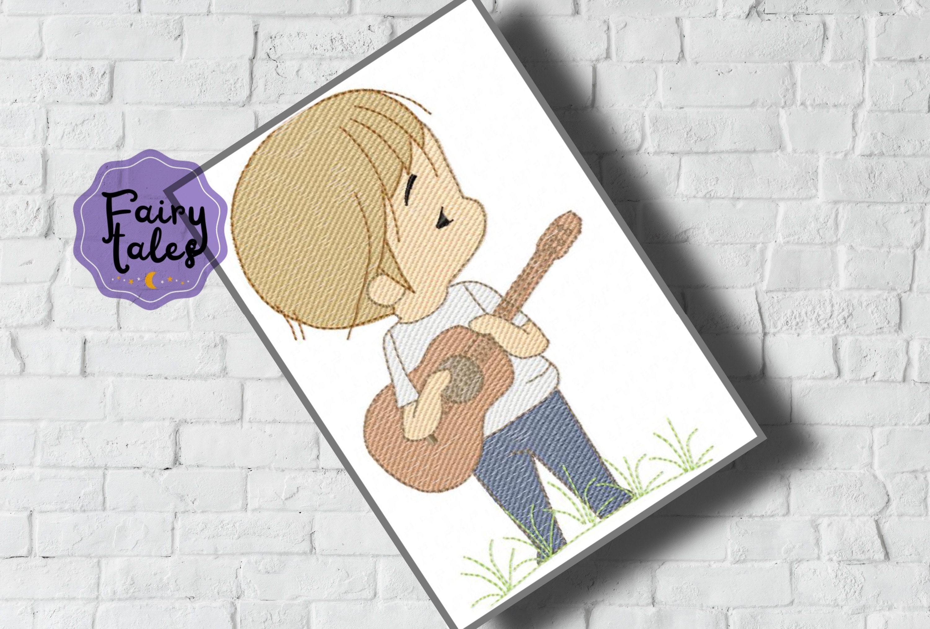 Boy Guitar Embroidery Design Baby Embroidery Design Machine | Etsy