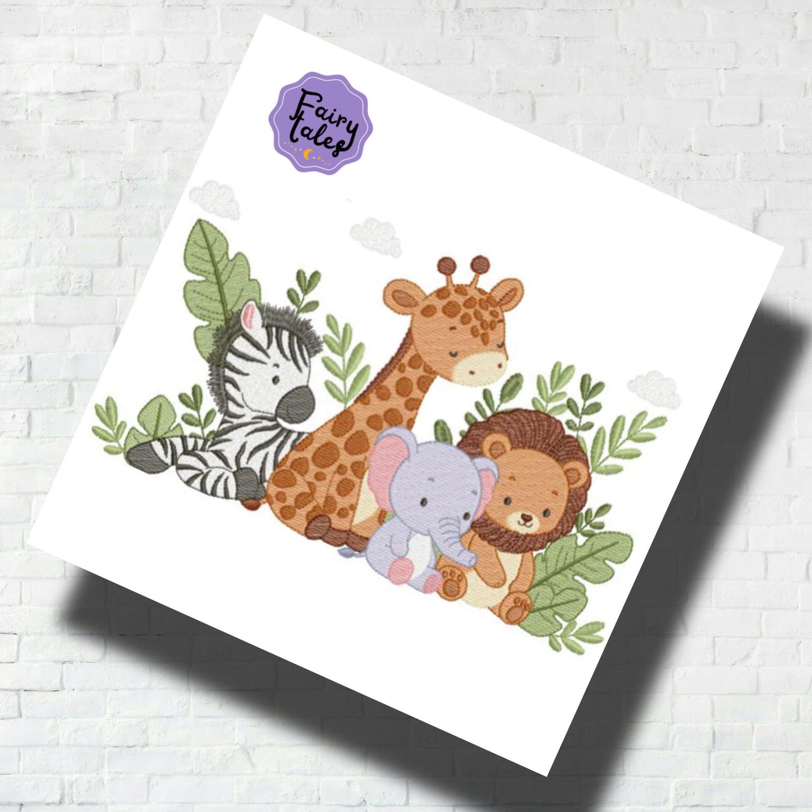 Sweet Safari Embroidery Design - Baby Machine Embroidery File - PES JEF ...
