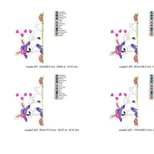 Bunny Couple Machine Embroidery Design, Bunny Embroidery Pattern ...