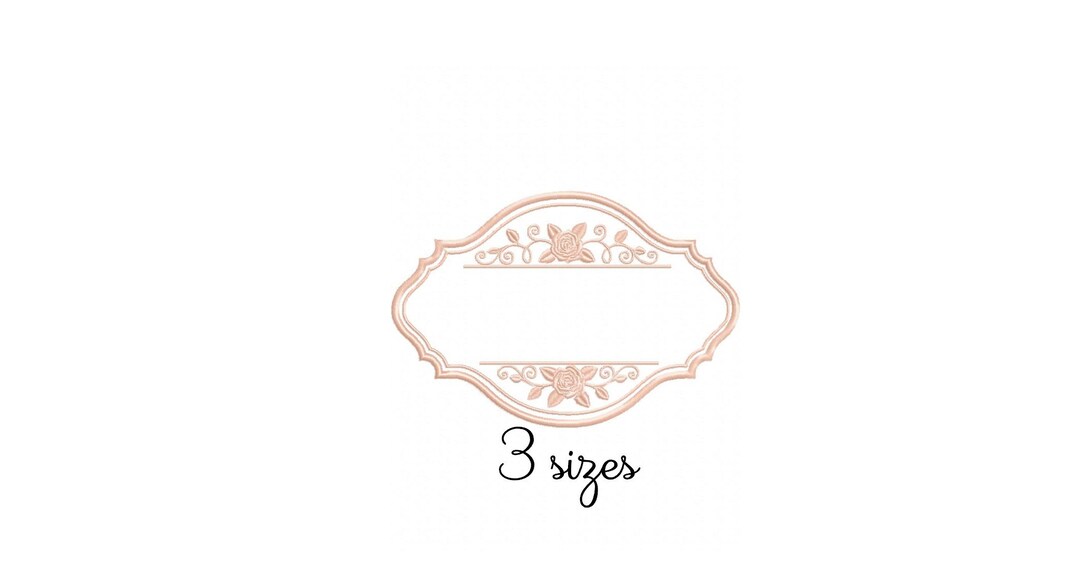Light Pink Frame Embroidery Design - Floral Machine Embroidery File ...