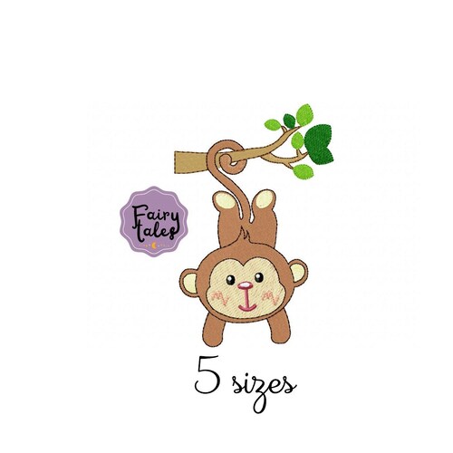 Baby Monkey Machine Embroidery File - Etsy