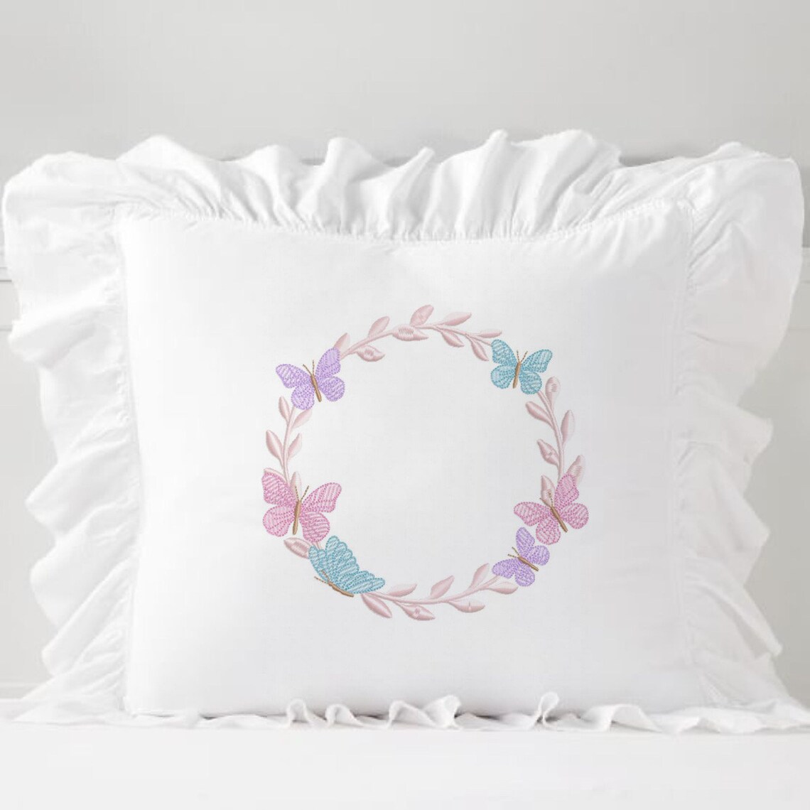 Cute Butterfly Frame Embroidery Design - Floral Machine Embroidery File ...