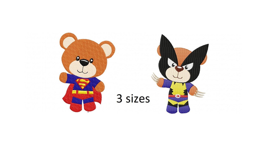 Teddy Bear Superhero Embroidery Design Machine Embroidery Pattern Teddy ...