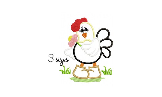 Cute Chicken Embroidery Design Kitchen Embroidery Design | Etsy