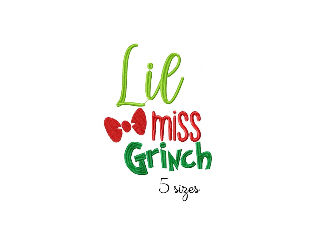 Lil Miss Grinch Embroidery Designs, Christmas Embroidery Design Machine ...