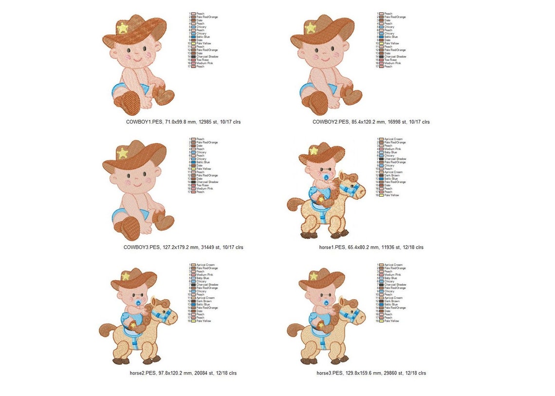 Cute Cowboy Embroidery Designs Boy Embroidery Design Machine | Etsy