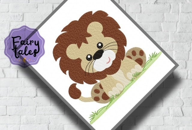 Lovely Lion Embroidery Design Animals Embroidery Design - Etsy