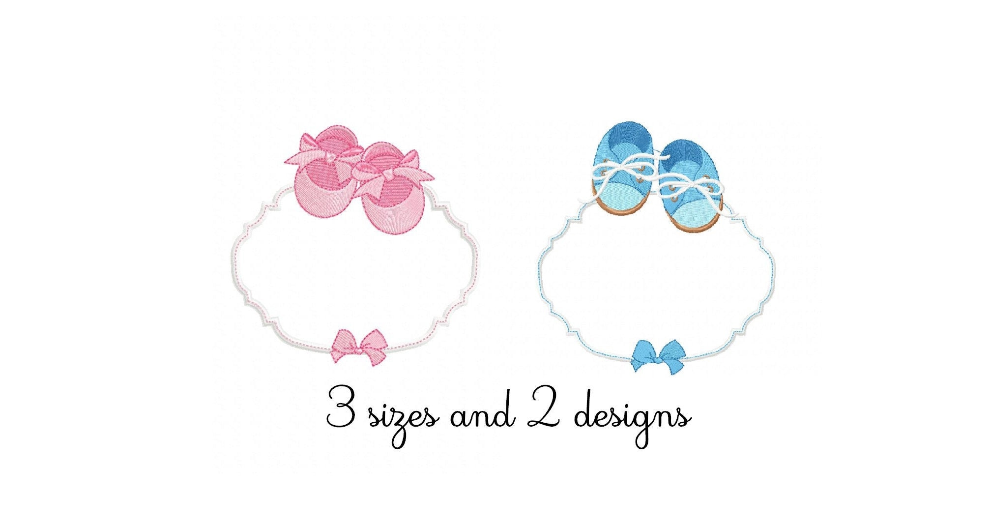 Baby Shoe Frame Embroidery Design Baby Embroidery Design - Etsy