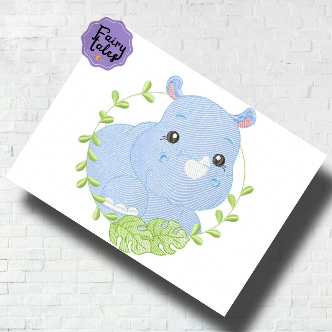 Sweetest Rhino Embroidery Design, Animals Embroidery Design Machine ...