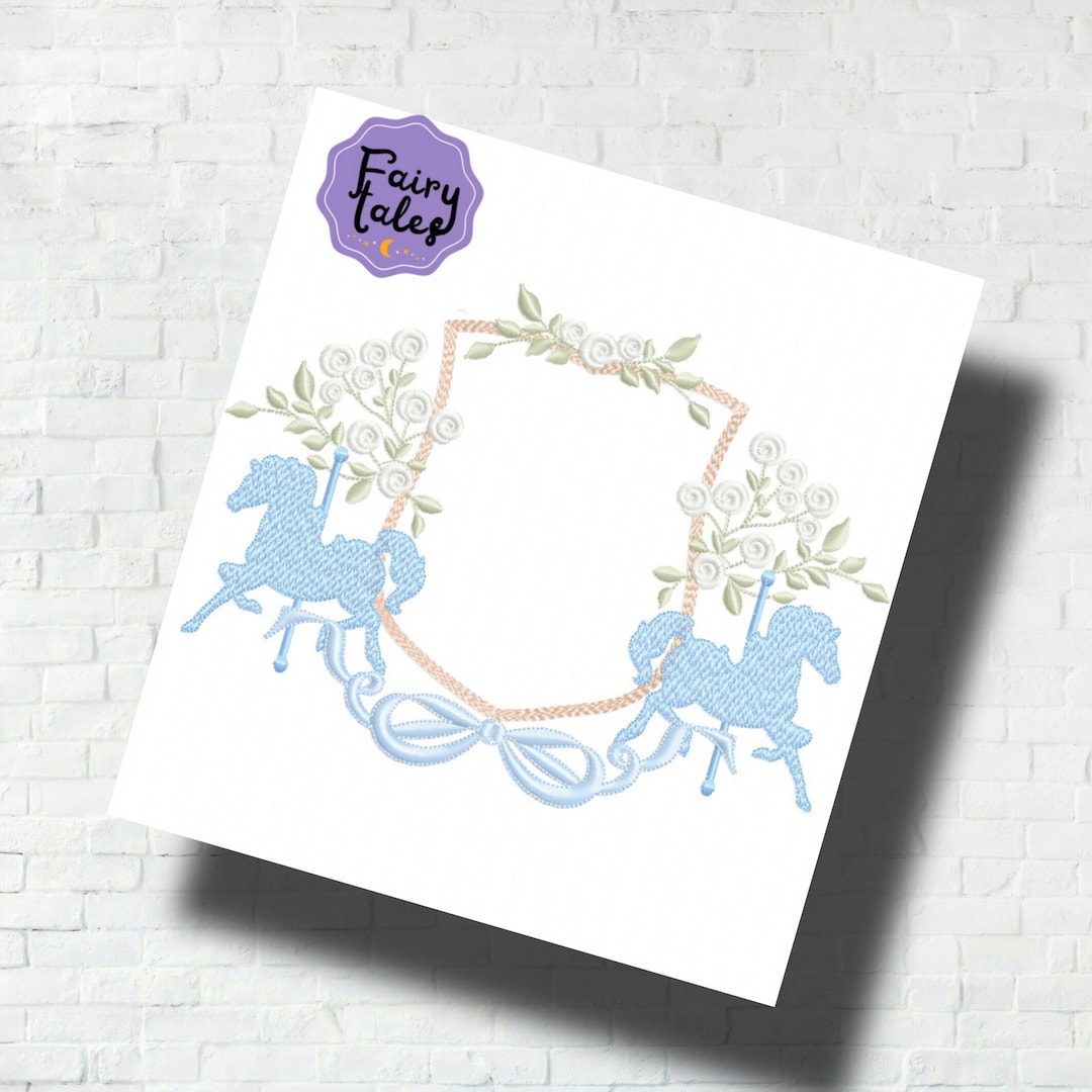 Frame Horses Embroidery Design, Baby Embroidery Design Machine, Frame ...