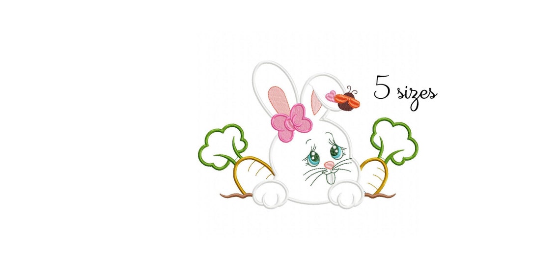 Bunny Girl Applique Machine Embroidery Design Bunny - Etsy