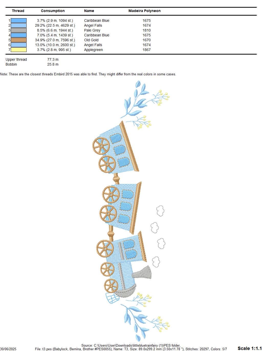Cute Blue Train Embroidery Design - Baby Machine Embroidery File - PES ...