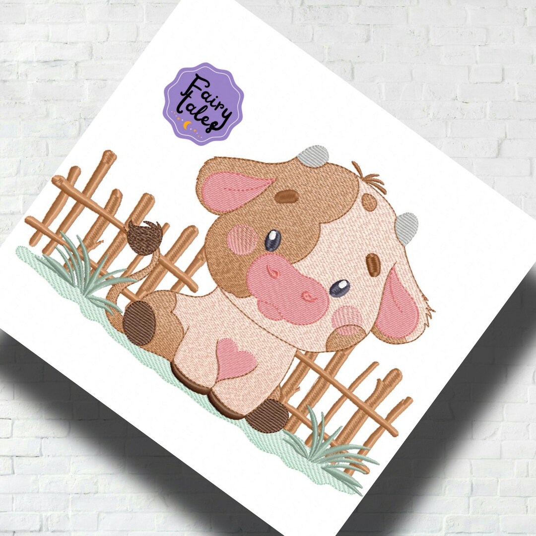 Bull Farm Embroidery Design, Animals Embroidery Design Machine, Farm ...