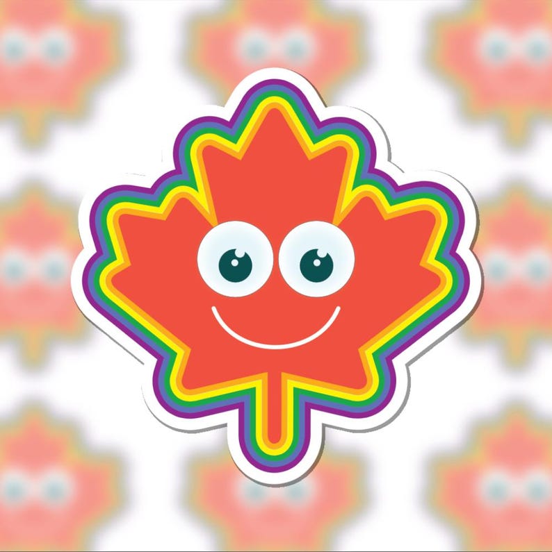 Maple Leaf Canadian Rainbow Pride Tattoo and Glitter Sticker 2-pack - Etsy