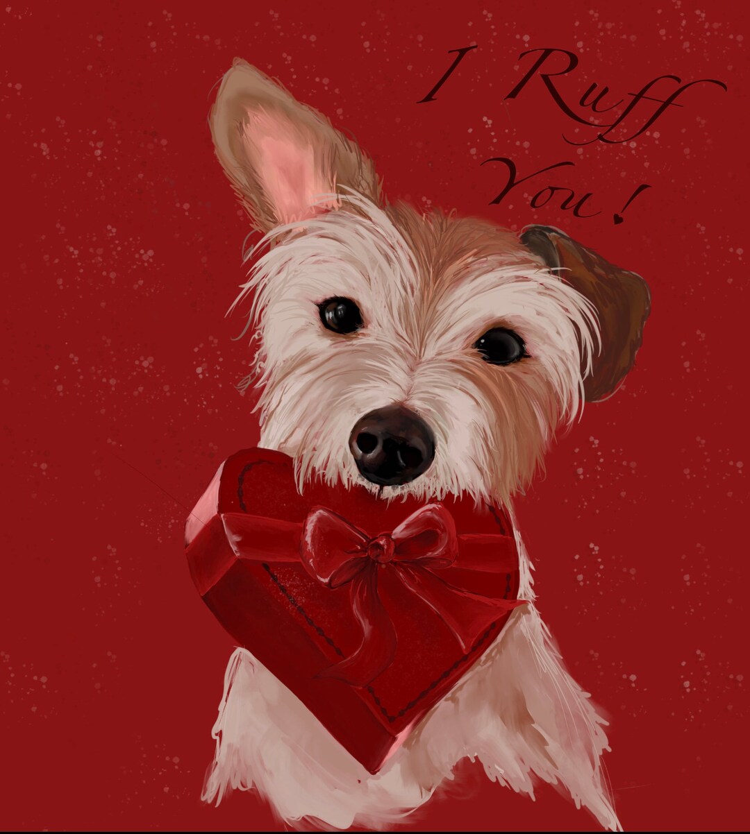 Dog Valentine's Day Card, I Ruff You - Etsy