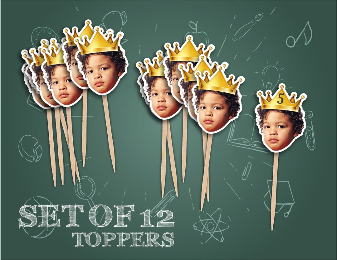 Party Cupcake Toppers! Personalized Stickers! Face Photo With Birthday ...