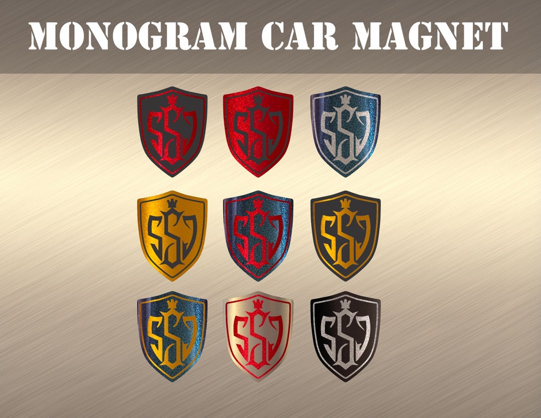 Monogram Car Magnet, Car Bumper Magnet, Personalized Magnet, Shield ...