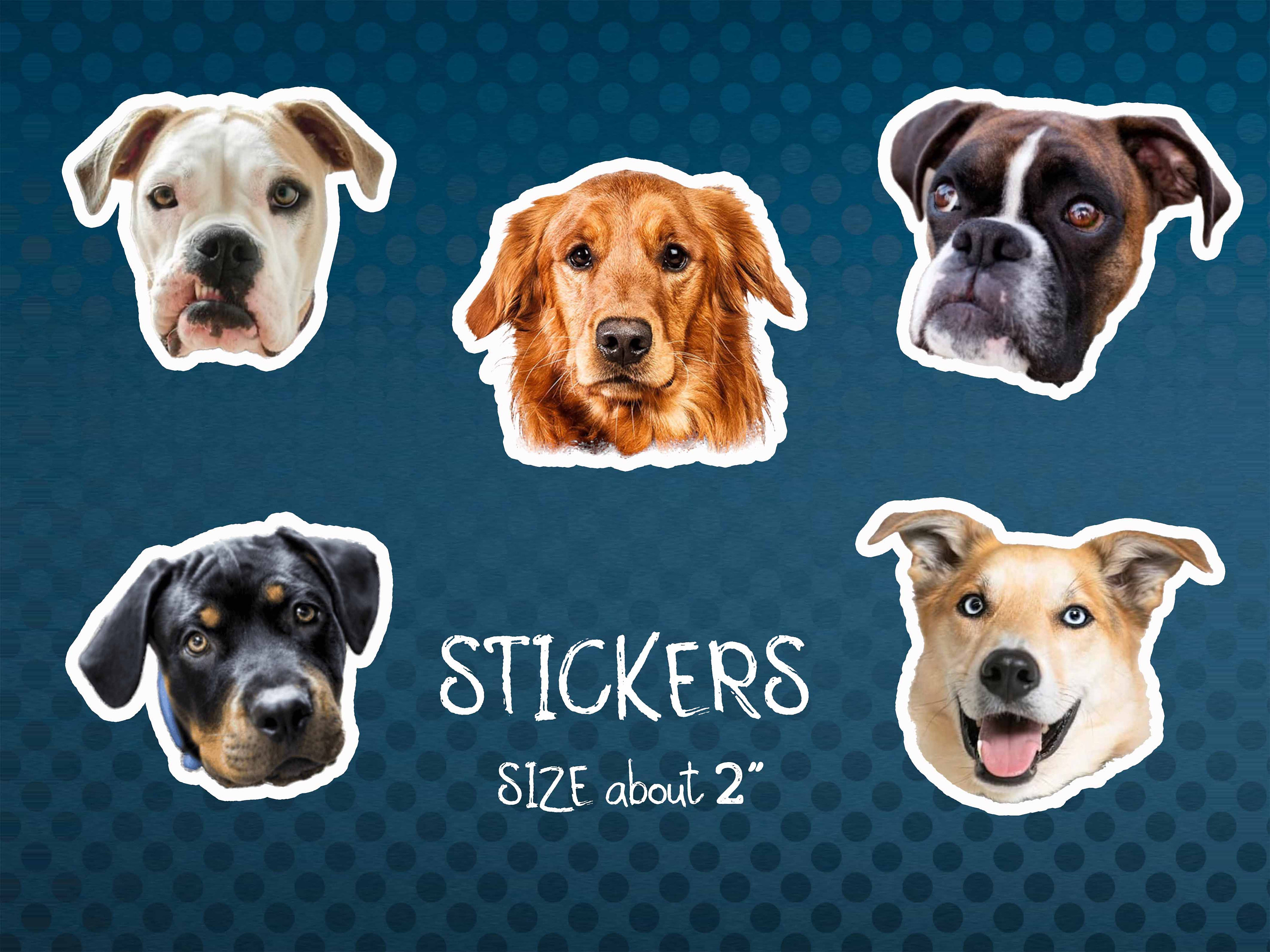 Dog Party Cake Toppers Dog Face Stickers Face Photo With | Etsy