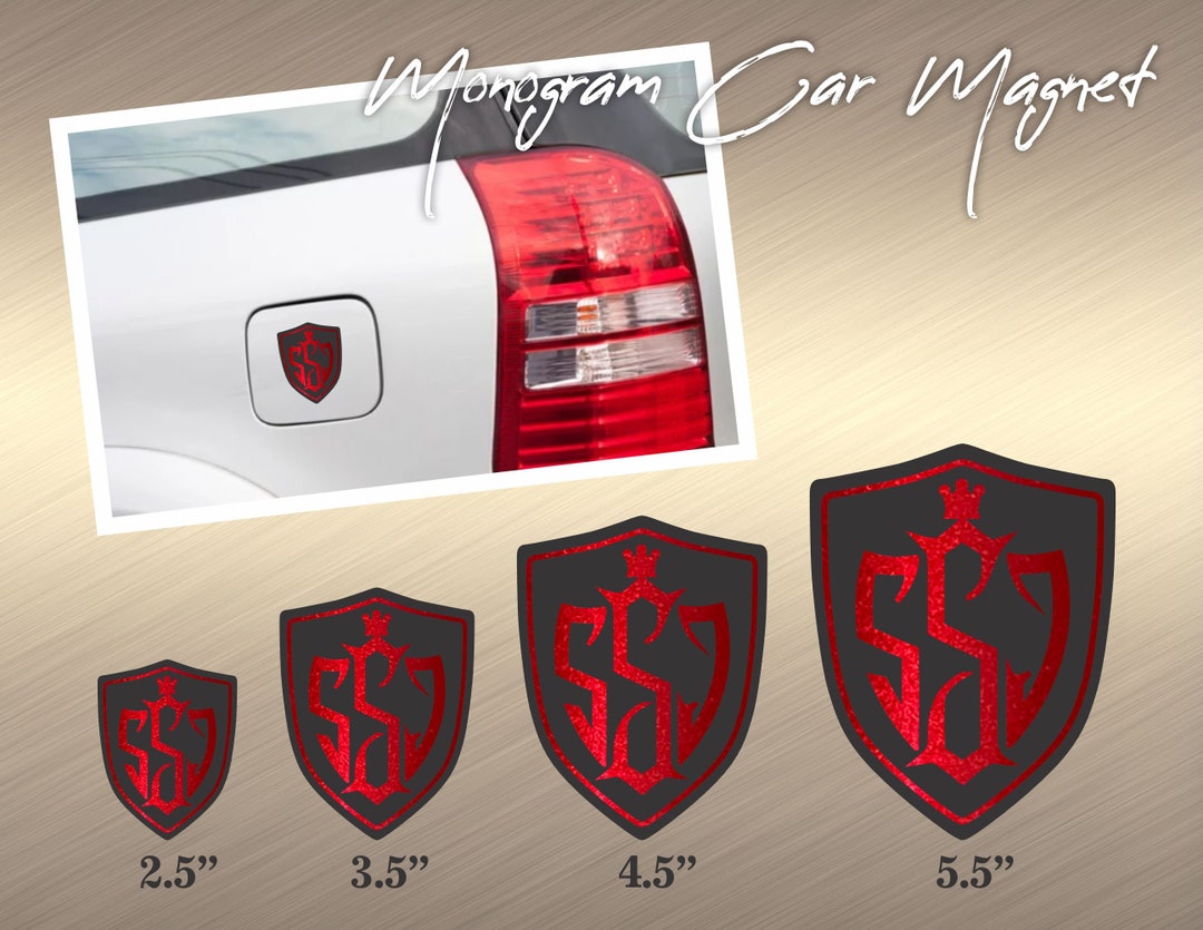 Monogram Car Magnet, Car Bumper Magnet, Personalized Magnet, Shield ...