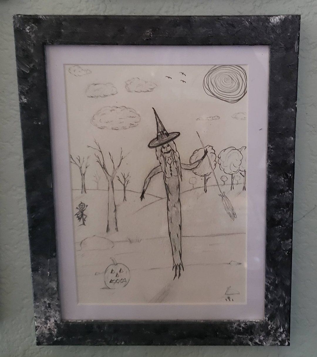 Hidden Witches Original Drawing. Solitary Woods Witch. Pencil on 5x7 ...