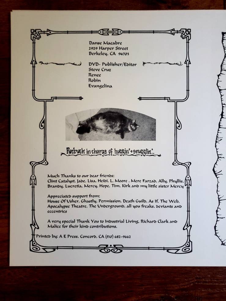 Vintage Goth Zine Cover danse Macabre 1994. Suitable for Framing. Lists ...