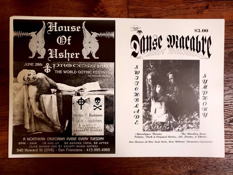 Vintage Goth Zine Cover "danse Macabre" 1994. Suitable for Framing ...