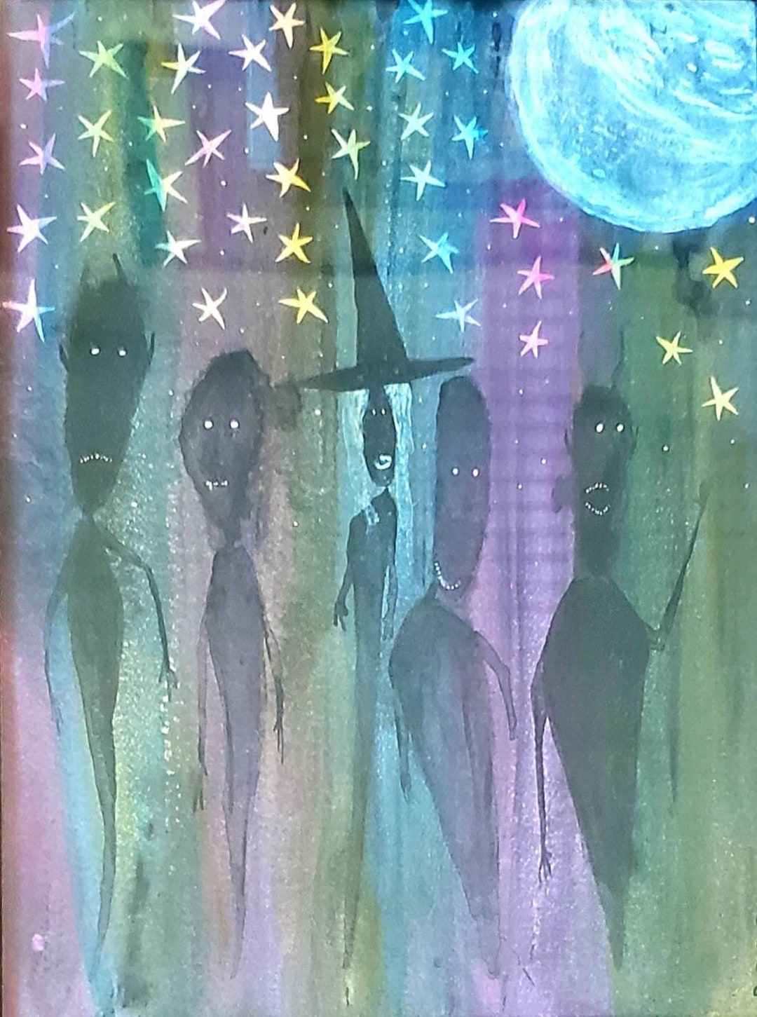Hidden Witches Limited Print. Hand Colored by Artist. One of a Kind ...