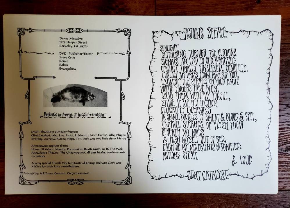 Vintage Goth Zine Cover "danse Macabre" 1994. Suitable for Framing ...