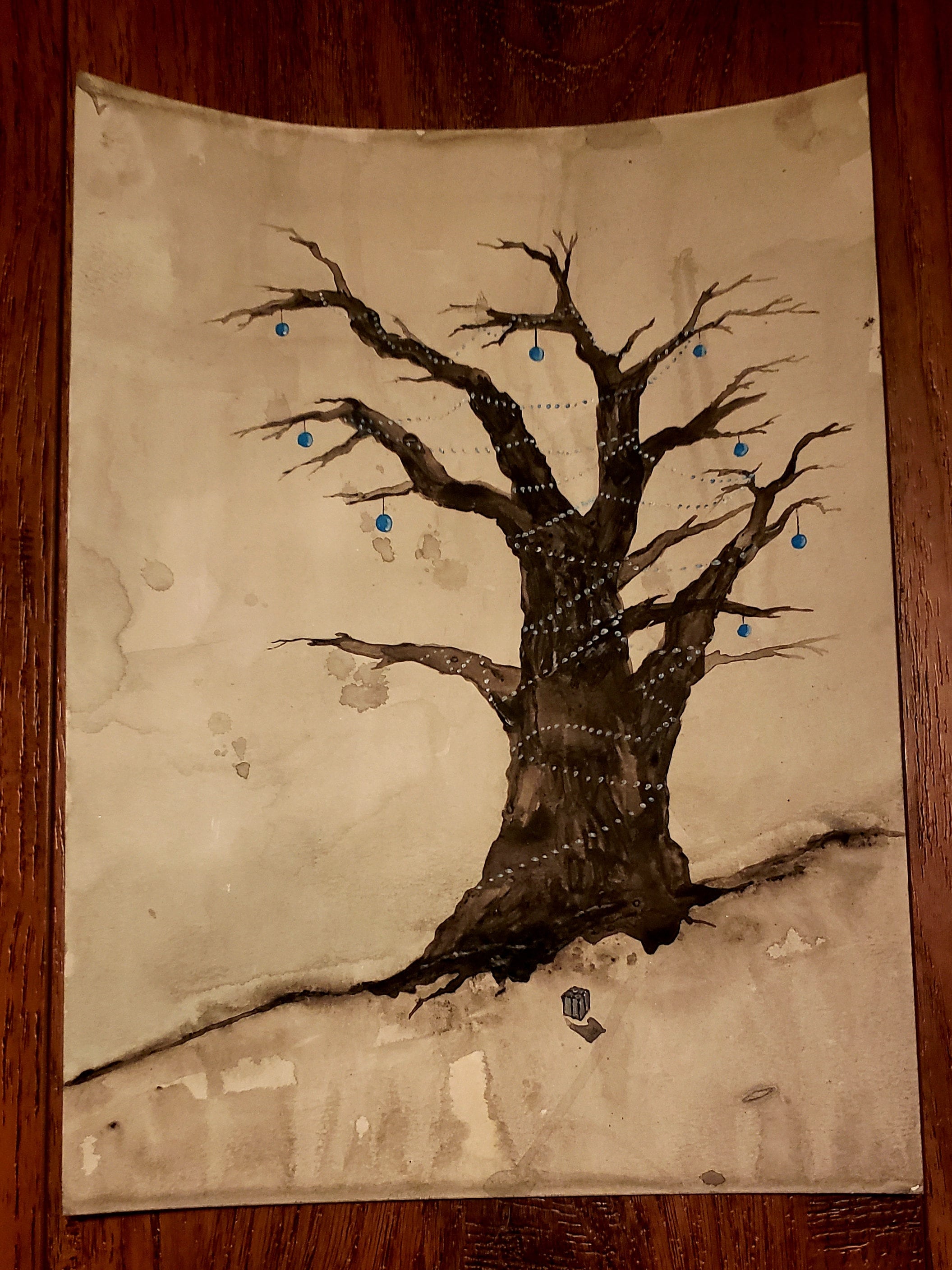 Dark Yule or Christmas Themed Original Painting by Hidden Witches ...