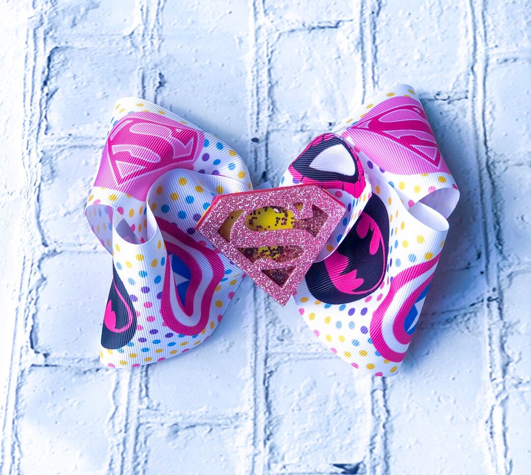 Superhero Hair Bow: Grosgrain Ribbon Shaker Bow - Etsy
