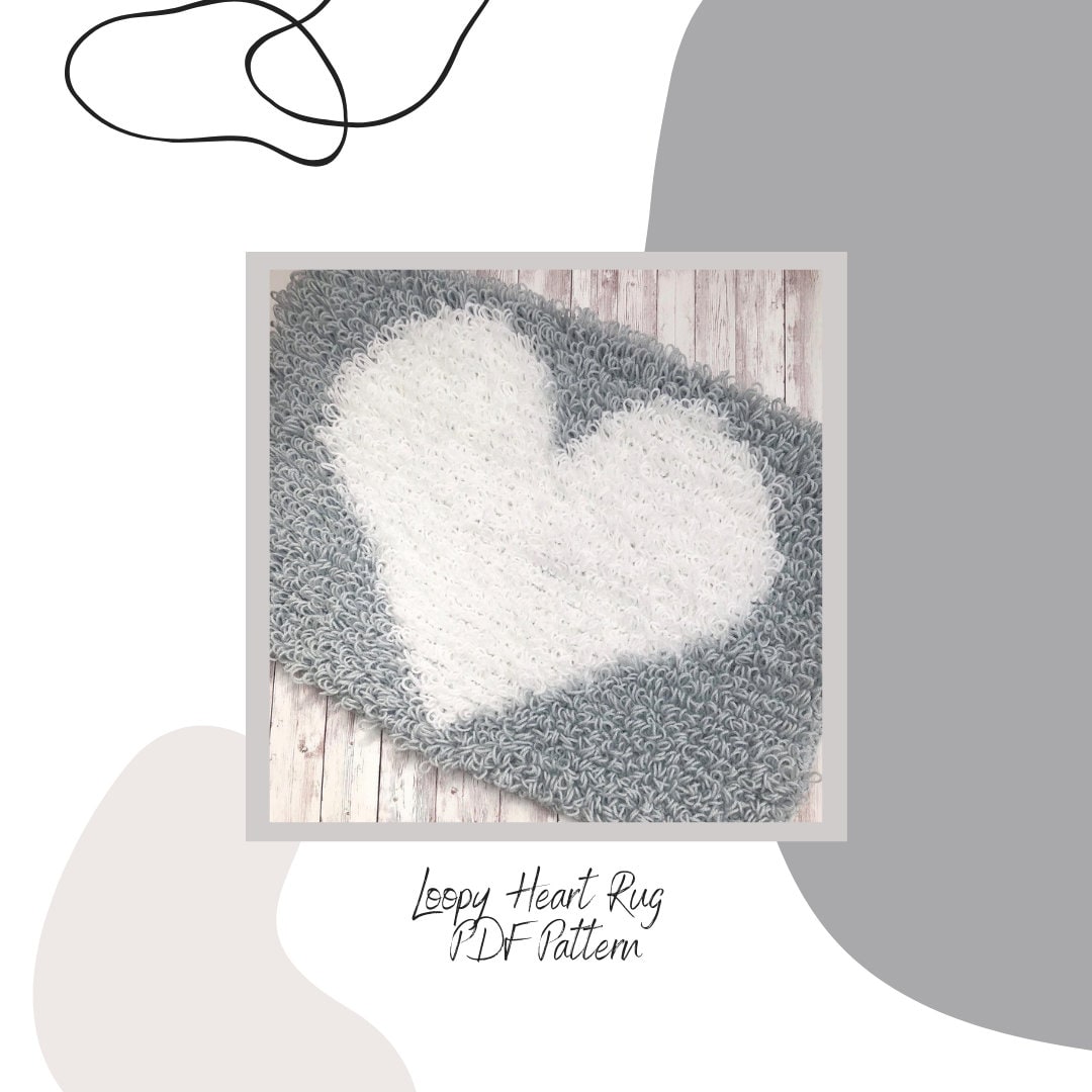 PDF DIGITAL DOWNLOAD: Loopy Heart Rug - Crochet - Etsy