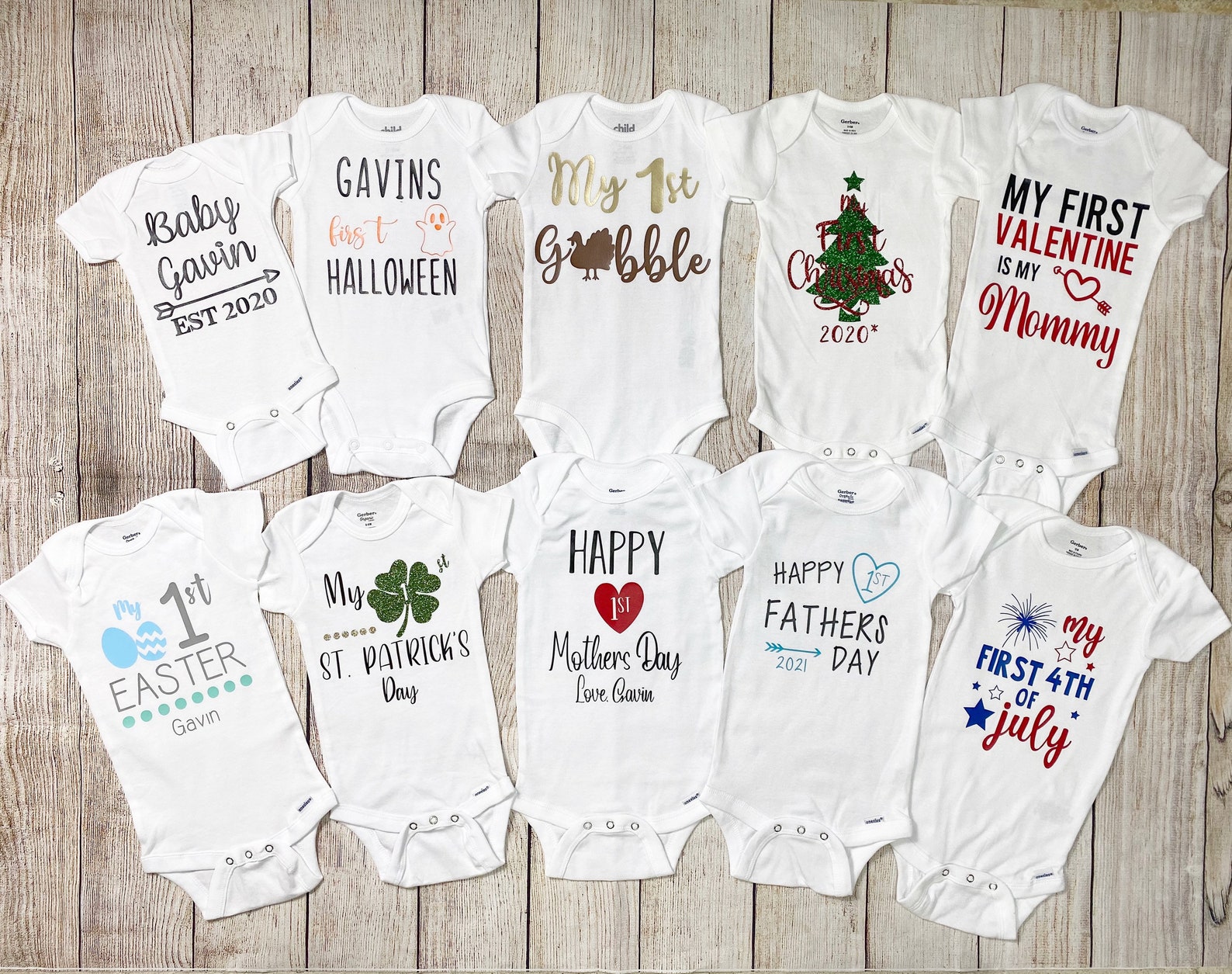 My First Onesie Set. Holiday Onesie Bundle. Baby Shower Gift | Etsy