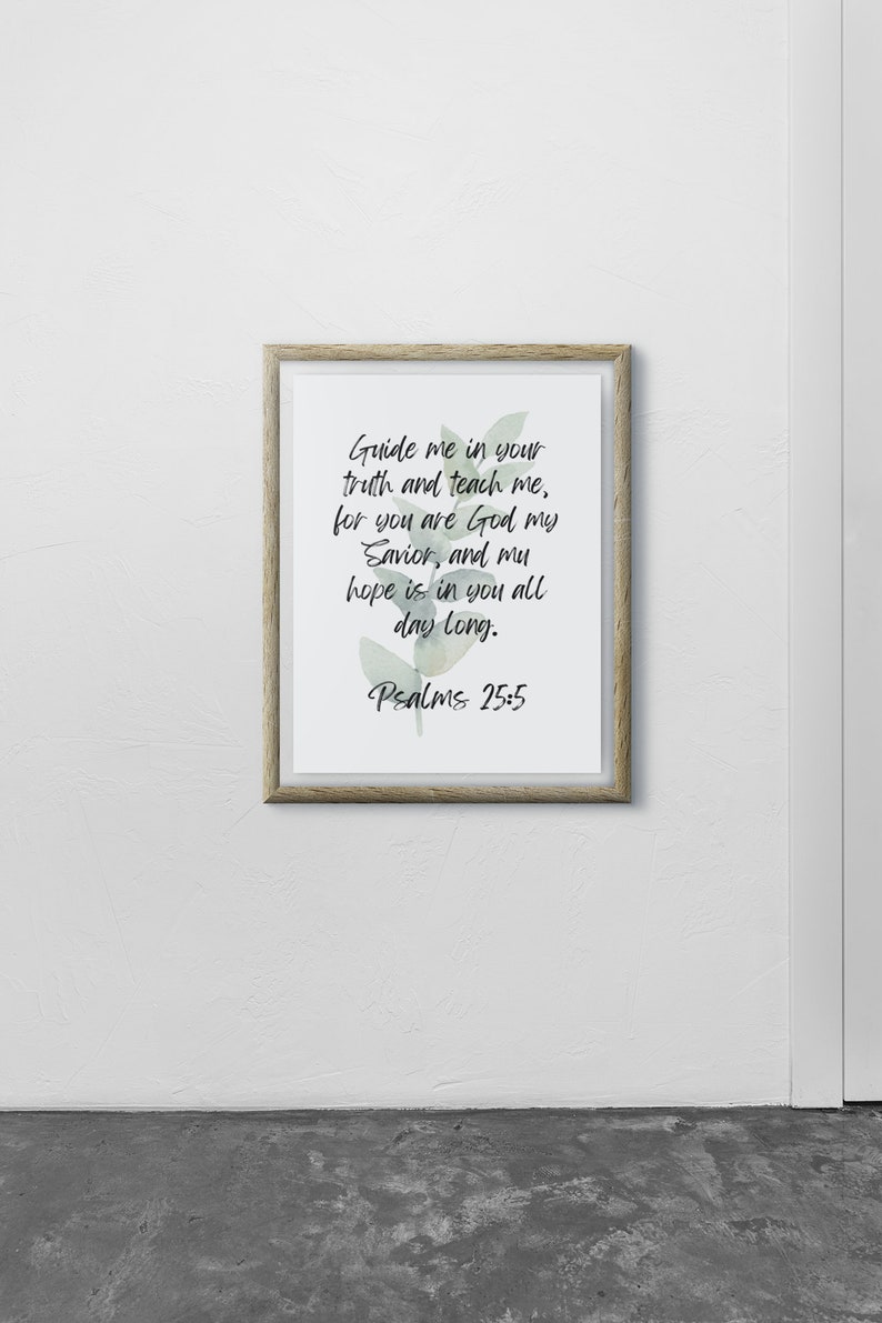 Psalms 25:5 Printable Bible Wall Art, Instant Digital Download ...