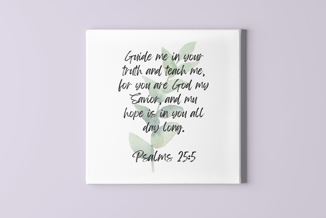 Psalms 25:5 Printable Bible Wall Art, Instant Digital Download ...