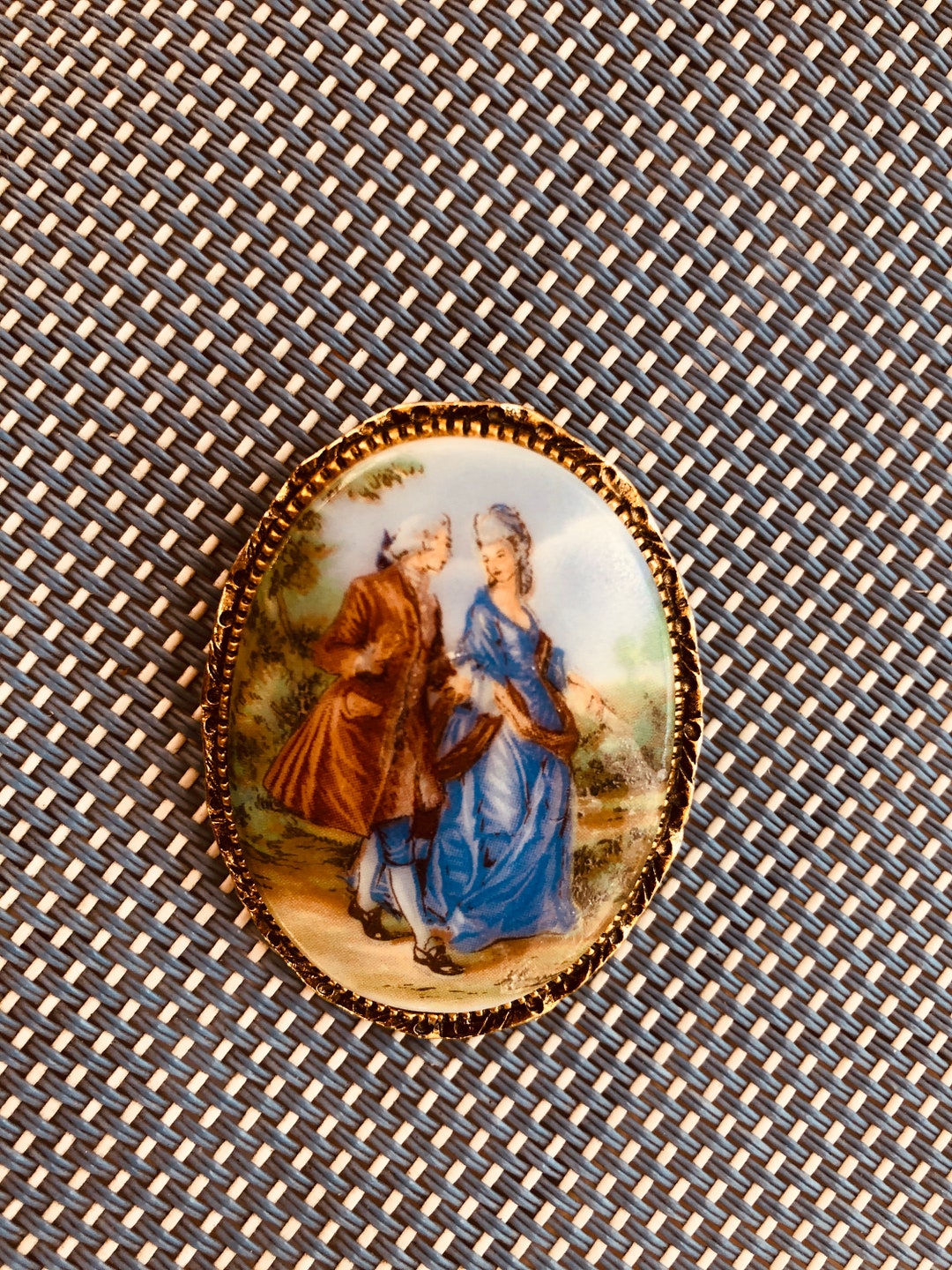 Vintage Porcelain Portrait Brooch/pin - Etsy
